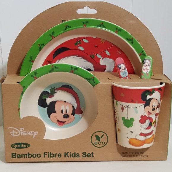 Christmas Mickey Mouse | Dining | Disney Bamboo Fibre Kids Set | Poshmark
